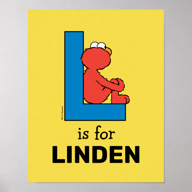 Elmo Alphabet | L Blue Poster | Zazzle