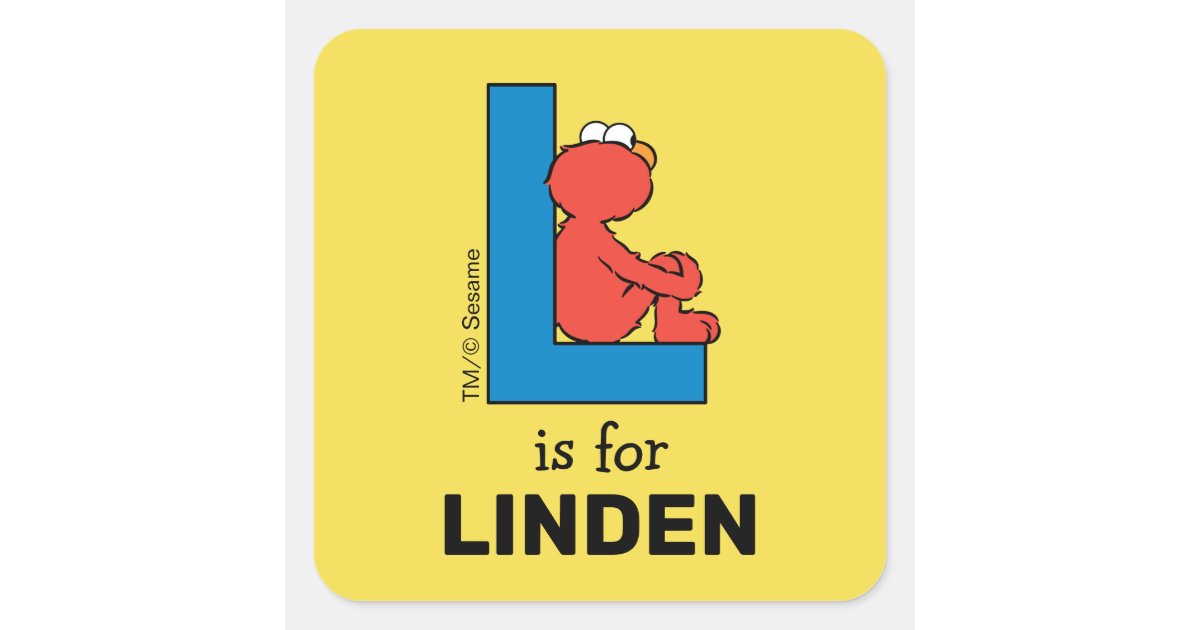 Elmo Alphabet | L Blue Square Sticker | Zazzle