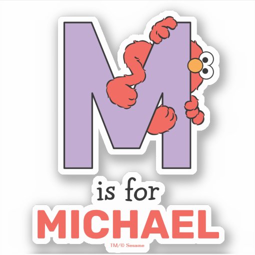 Elmo Alphabet | M Purple Sticker | Zazzle