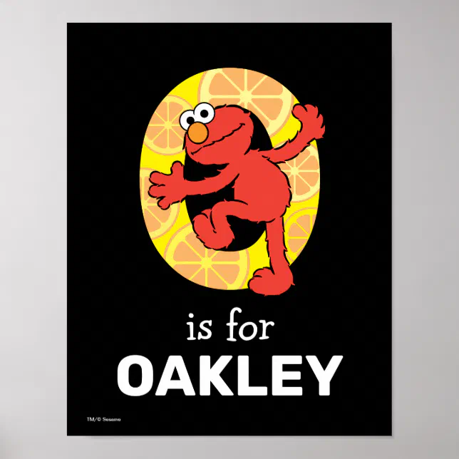 Elmo Alphabet | O Orange Poster | Zazzle