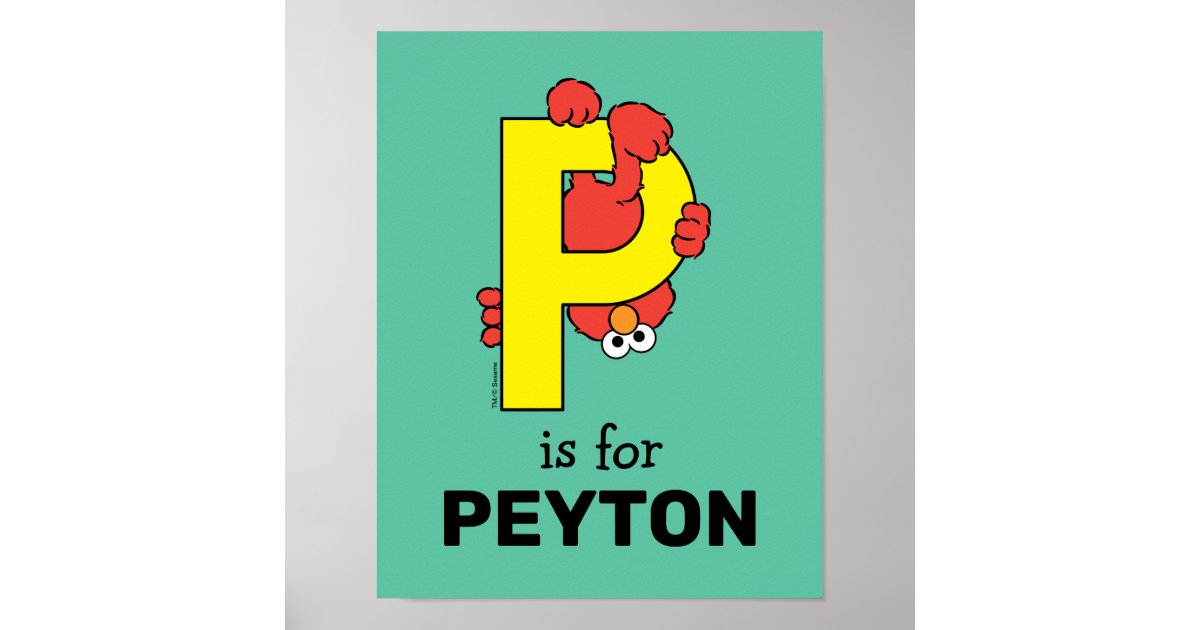 Elmo Alphabet | P Yellow Poster | Zazzle
