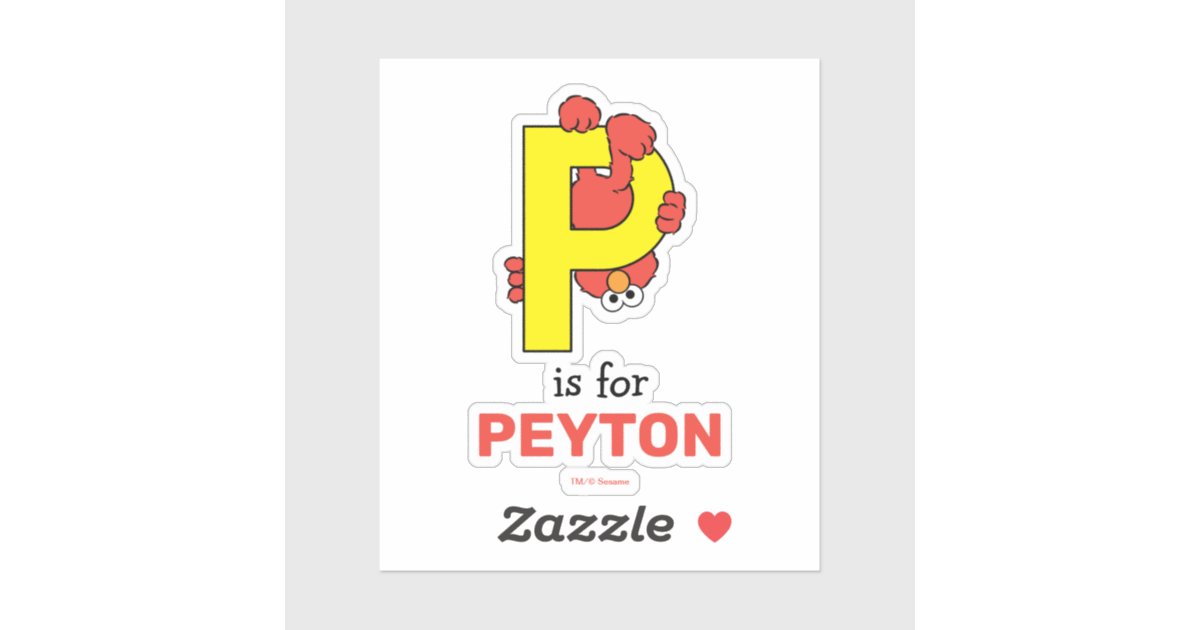 Elmo Alphabet | P Yellow Sticker | Zazzle