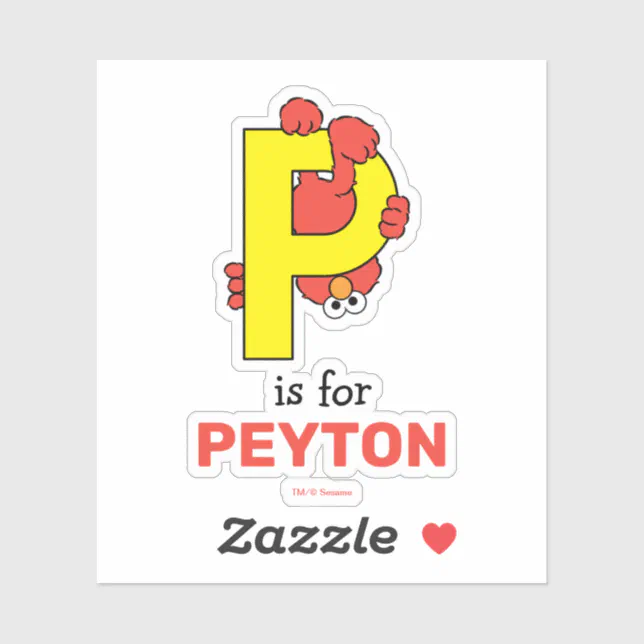 Elmo Alphabet | P Yellow Sticker | Zazzle