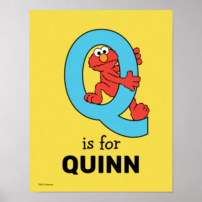 Elmo Alphabet | Q Blue Poster | Zazzle