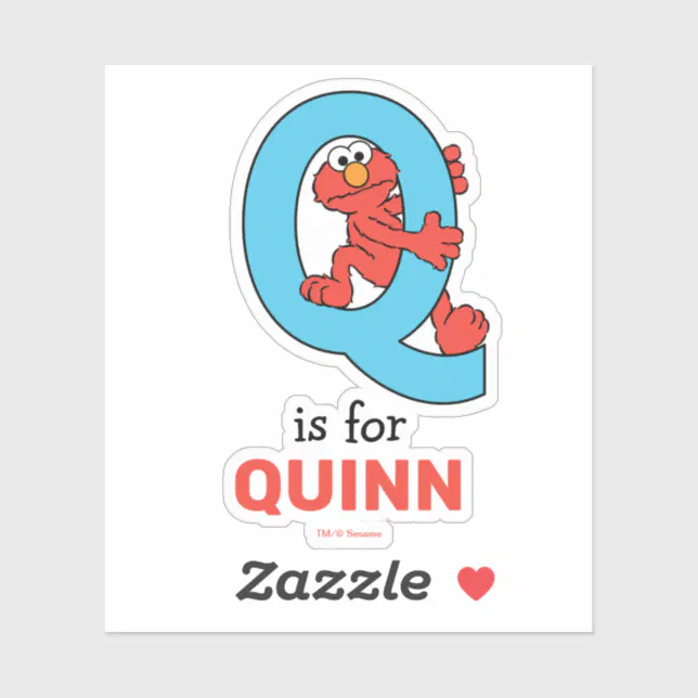 Elmo Alphabet | Q Blue Sticker | Zazzle