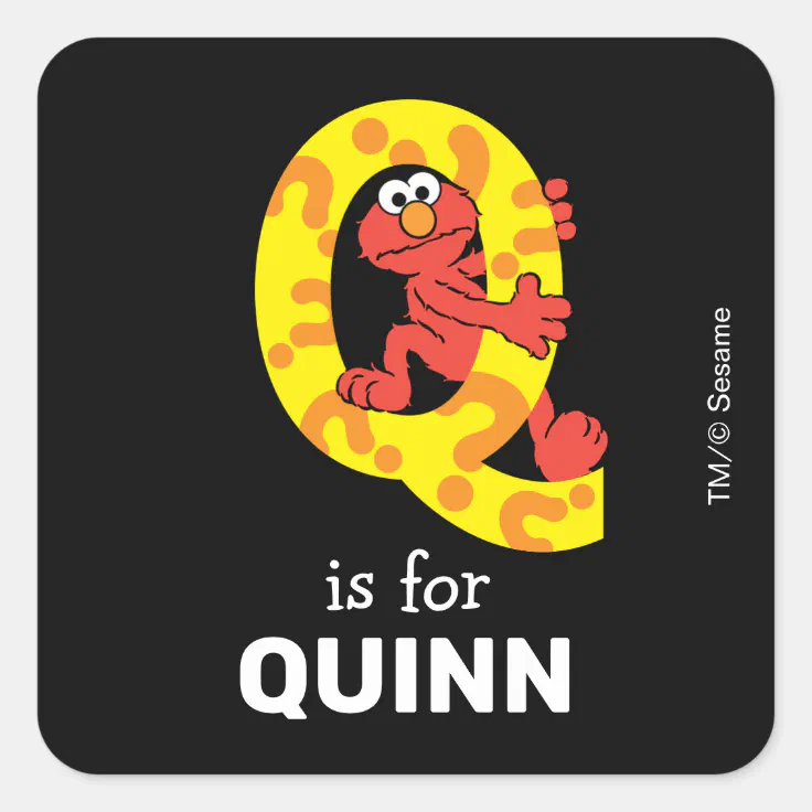 Elmo Alphabet | Q Question Mark Square Sticker | Zazzle
