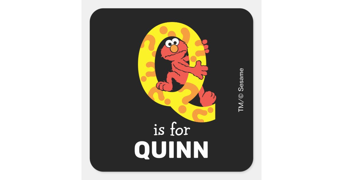 Elmo Alphabet | Q Question Mark Square Sticker | Zazzle