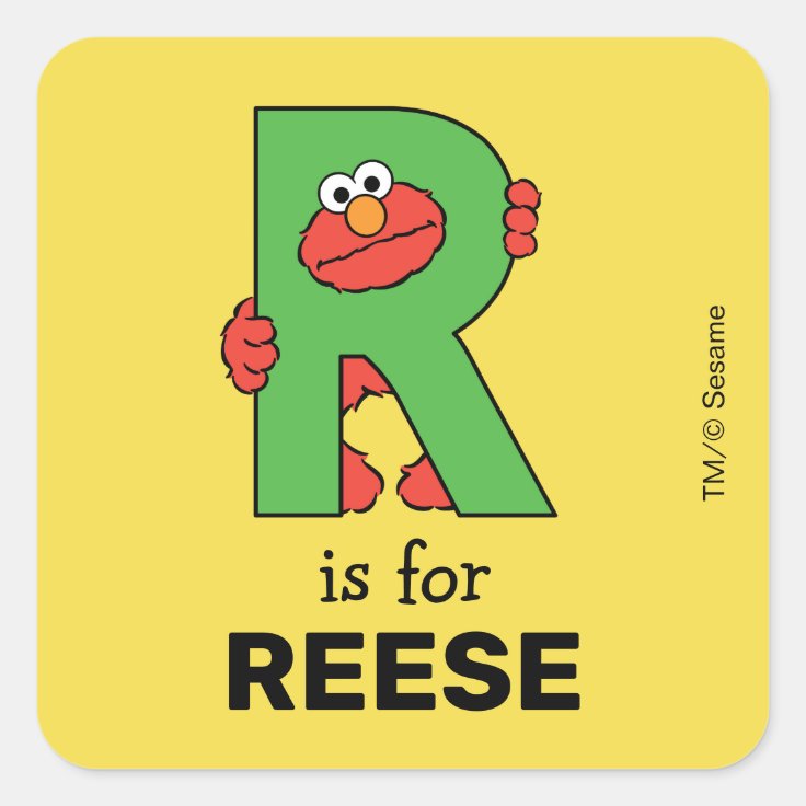 Elmo Alphabet | R Green Square Sticker | Zazzle