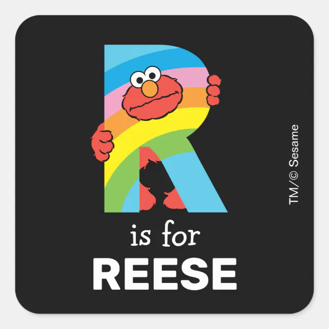 Elmo Alphabet | R Rainbow Square Sticker | Zazzle