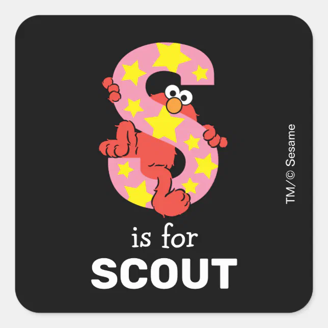 Elmo Alphabet | S Star Square Sticker | Zazzle