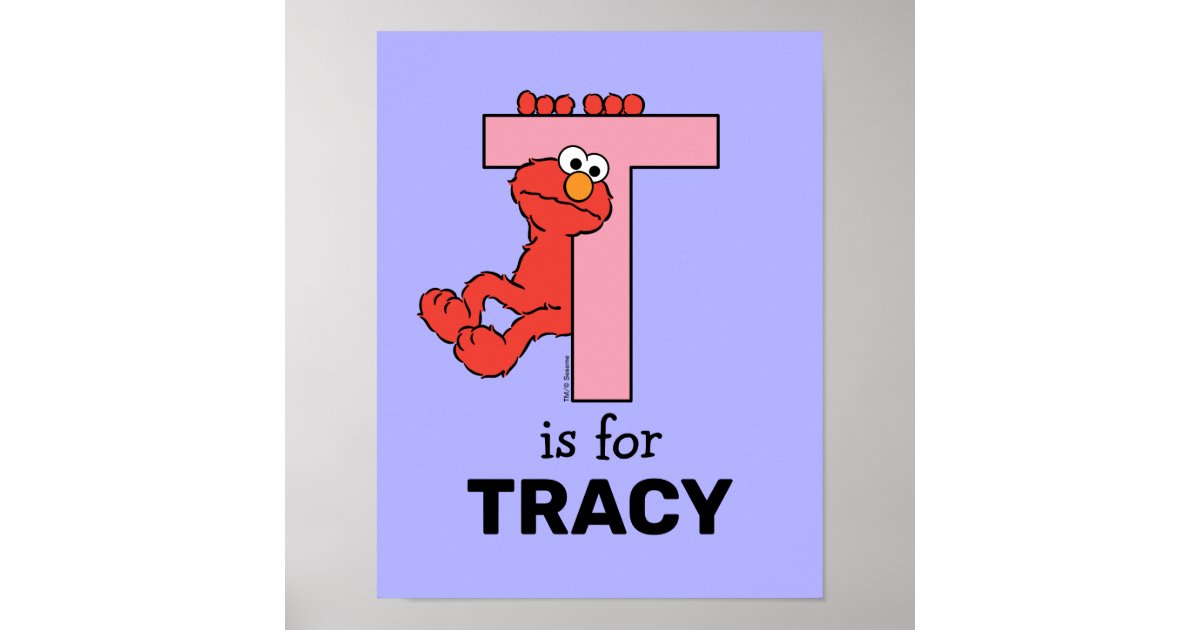 Elmo Alphabet | T Pink Poster | Zazzle