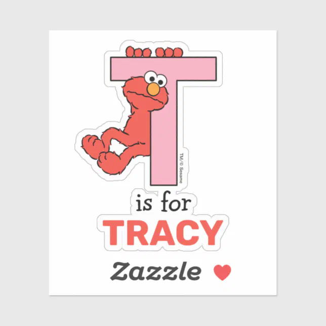 Elmo Alphabet | T Pink Sticker | Zazzle