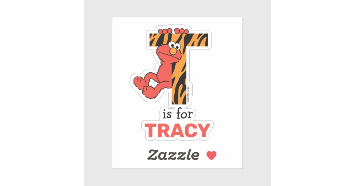 Elmo Alphabet | T Tiger Sticker | Zazzle