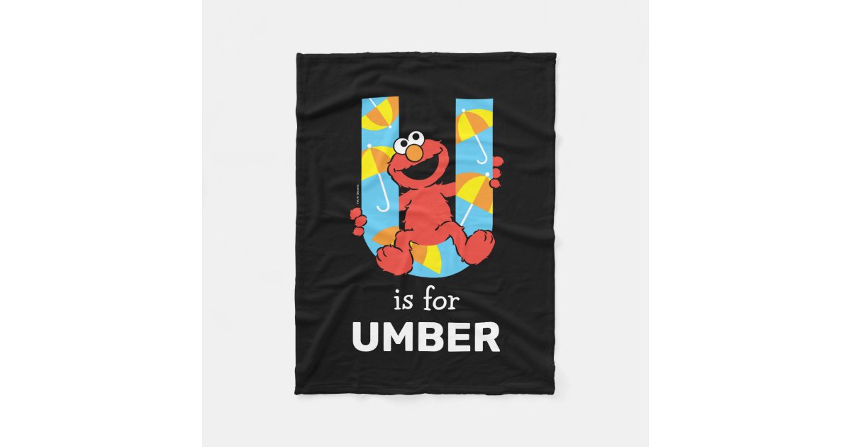 Elmo Alphabet | U Umbrella Fleece Blanket | Zazzle