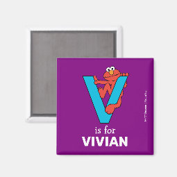 Elmo Alphabet | V Blue Magnet | Zazzle
