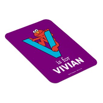 Elmo Alphabet | V Blue Magnet | Zazzle