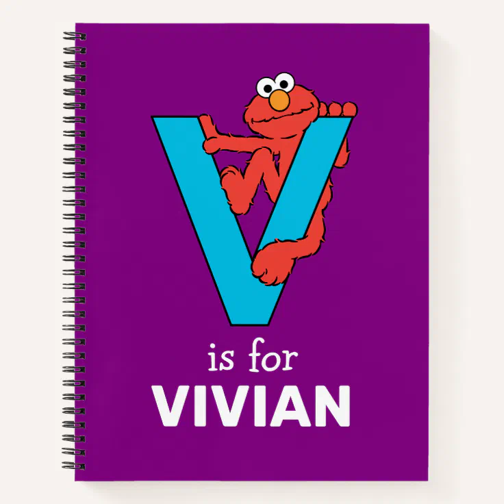 Elmo Alphabet | V Blue Notebook | Zazzle
