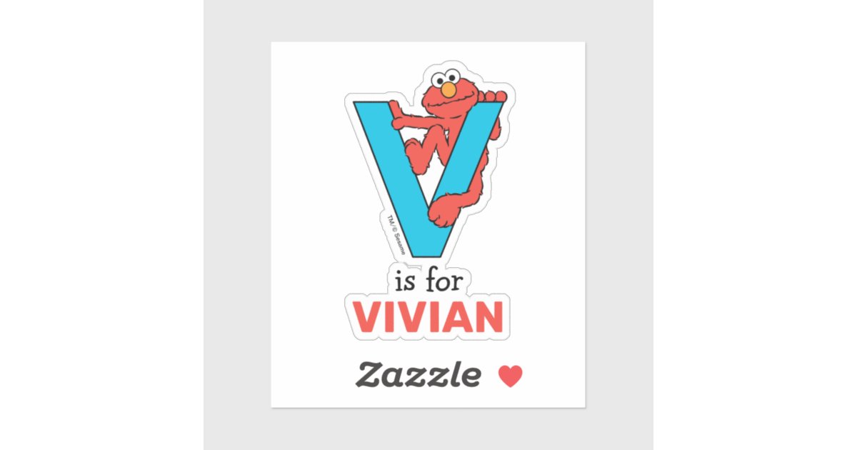 Elmo Alphabet | V Blue Sticker | Zazzle