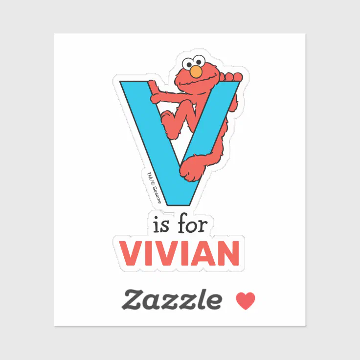 Elmo Alphabet | V Blue Sticker | Zazzle