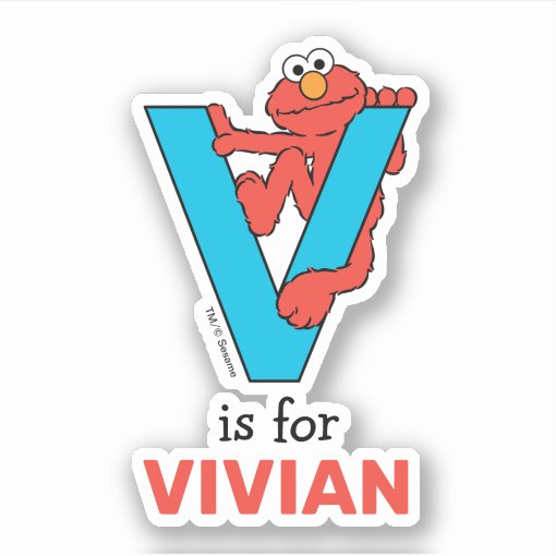 Elmo Alphabet | V Blue Sticker | Zazzle