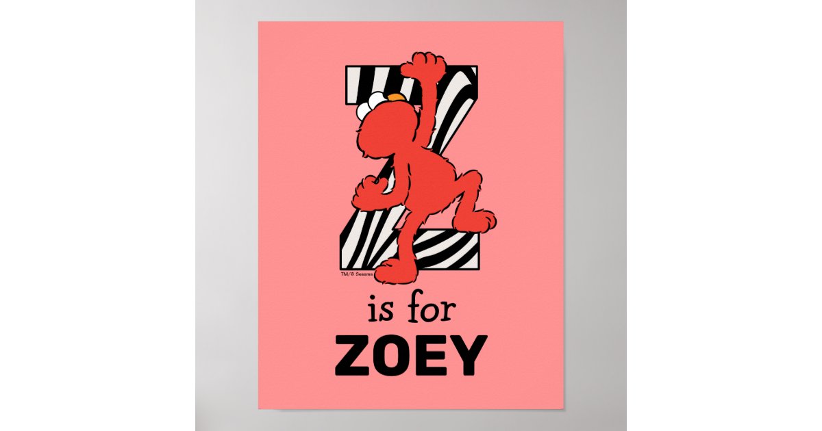 Elmo Alphabet | Z Zebra Poster | Zazzle