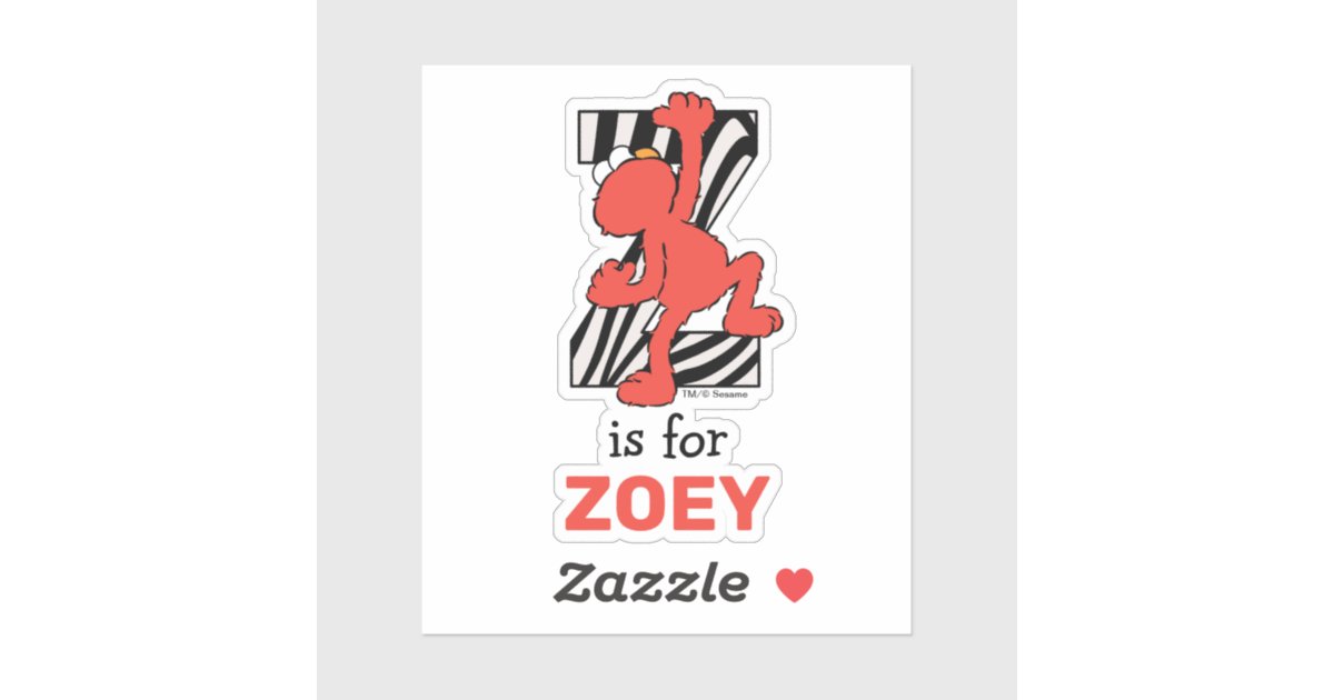 Elmo Alphabet | Z Zebra Sticker | Zazzle