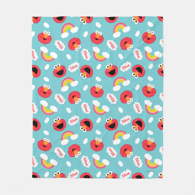 Elmo and Rainbows Pattern Fleece Blanket | Zazzle
