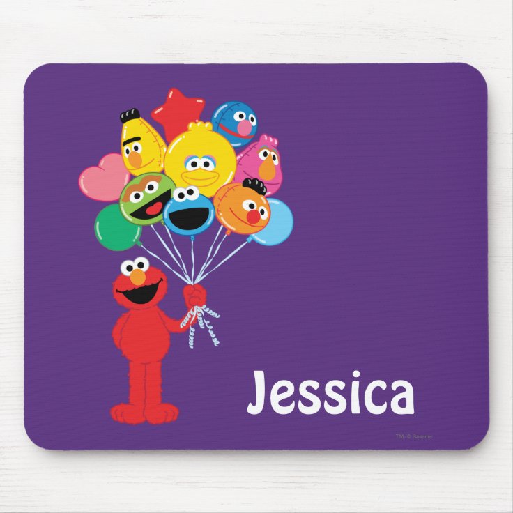 Elmo Balloons | Add Your Name Mouse Pad | Zazzle