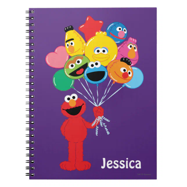 Elmo Balloons | Add Your Name Notebook | Zazzle