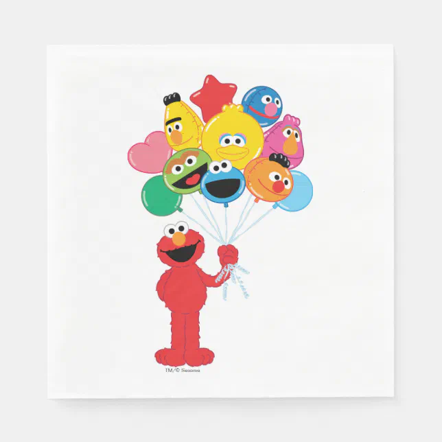 Elmo Balloons Napkins | Zazzle