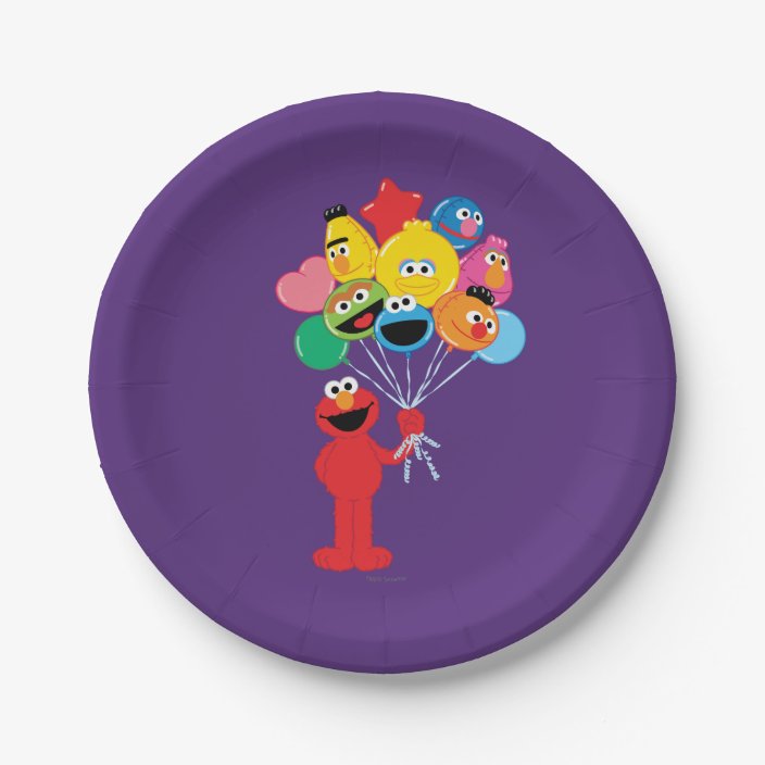 Elmo Balloons Paper Plates | Zazzle.com