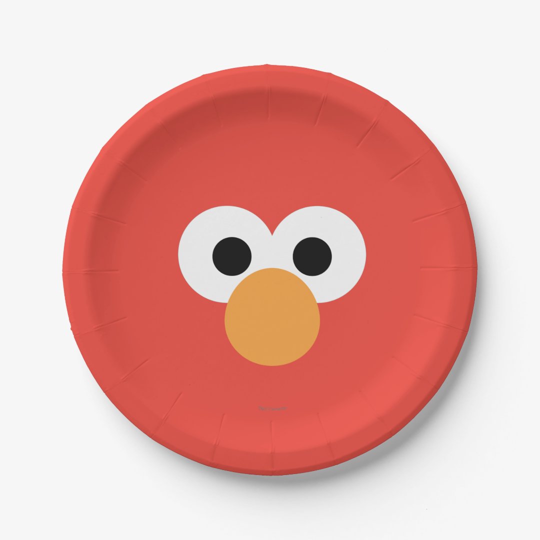 Elmo Big Face Paper Plates | Zazzle