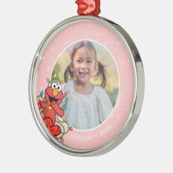 Elmo Christmas Lights | Personalized Name & Photo Metal Ornament | Zazzle