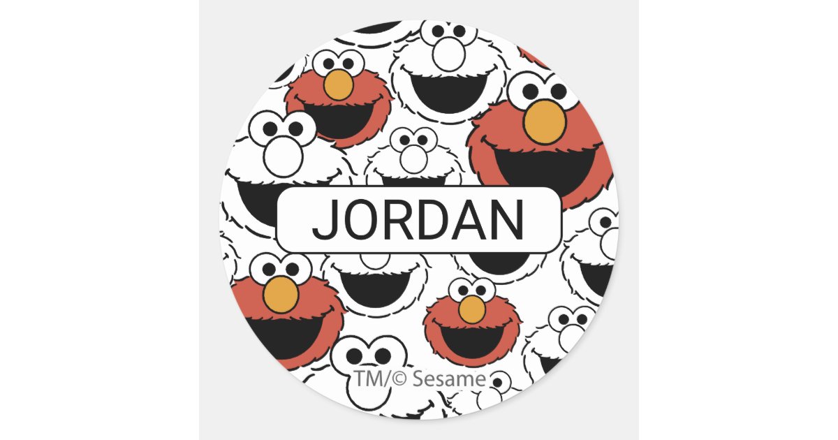 Elmo Color Pop Face Pattern Classic Round Sticker | Zazzle