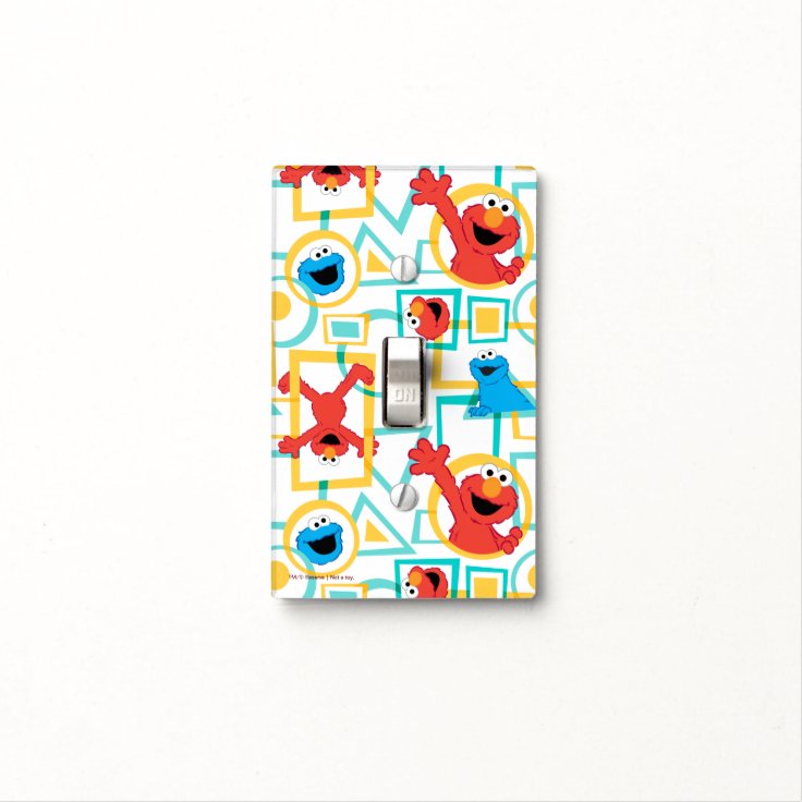 Elmo & Cookie Monster Fun Shapes Pattern Light Switch Cover | Zazzle
