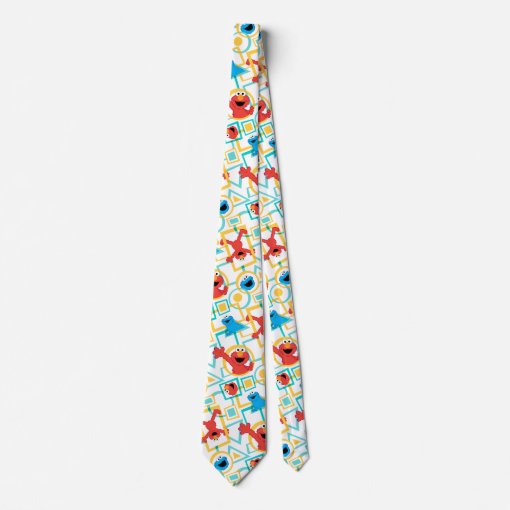 Elmo & Cookie Monster Fun Shapes Pattern Neck Tie | Zazzle