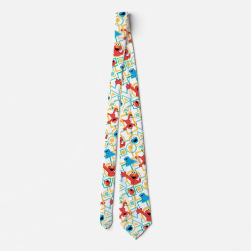Elmo & Cookie Monster Fun Shapes Pattern Neck Tie | Zazzle
