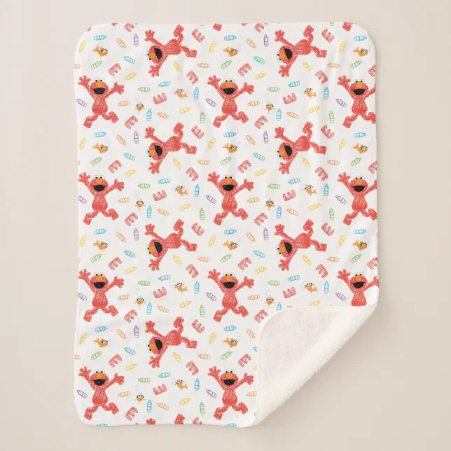 Elmo Crayon Pattern Sherpa Blanket | Zazzle