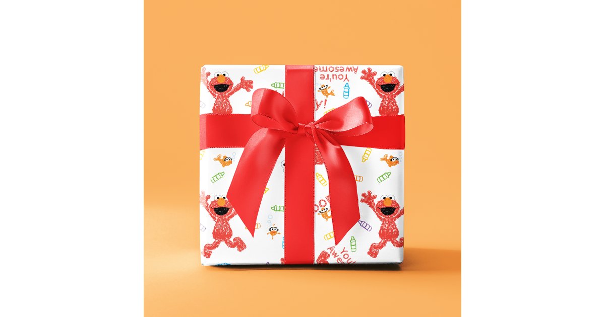 Elmo Crayon Pattern Wrapping Paper | Zazzle