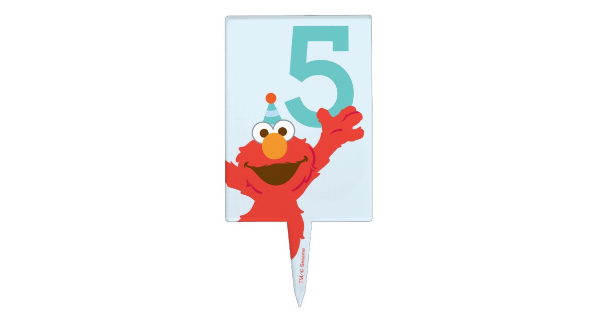 Elmo - Cupcake & Confetti 5th Birthday Cake Topper | Zazzle