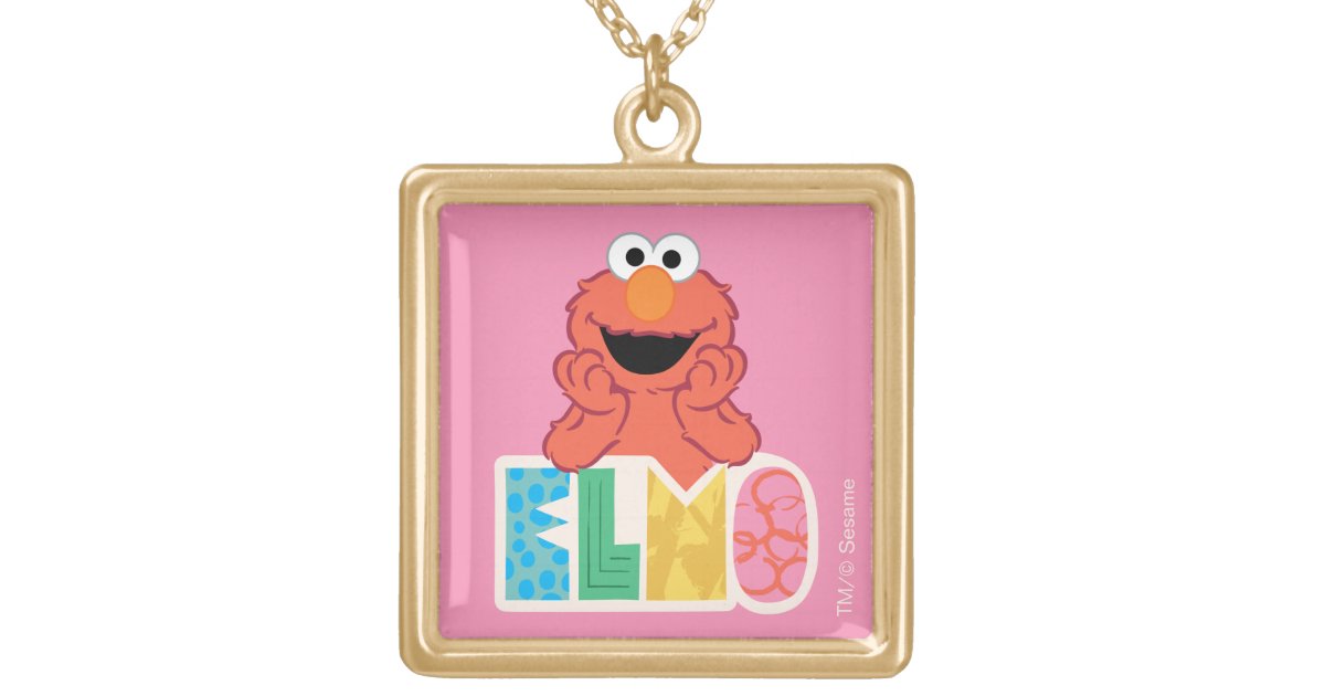 Elmo Cute & Fun Gold Plated Necklace | Zazzle
