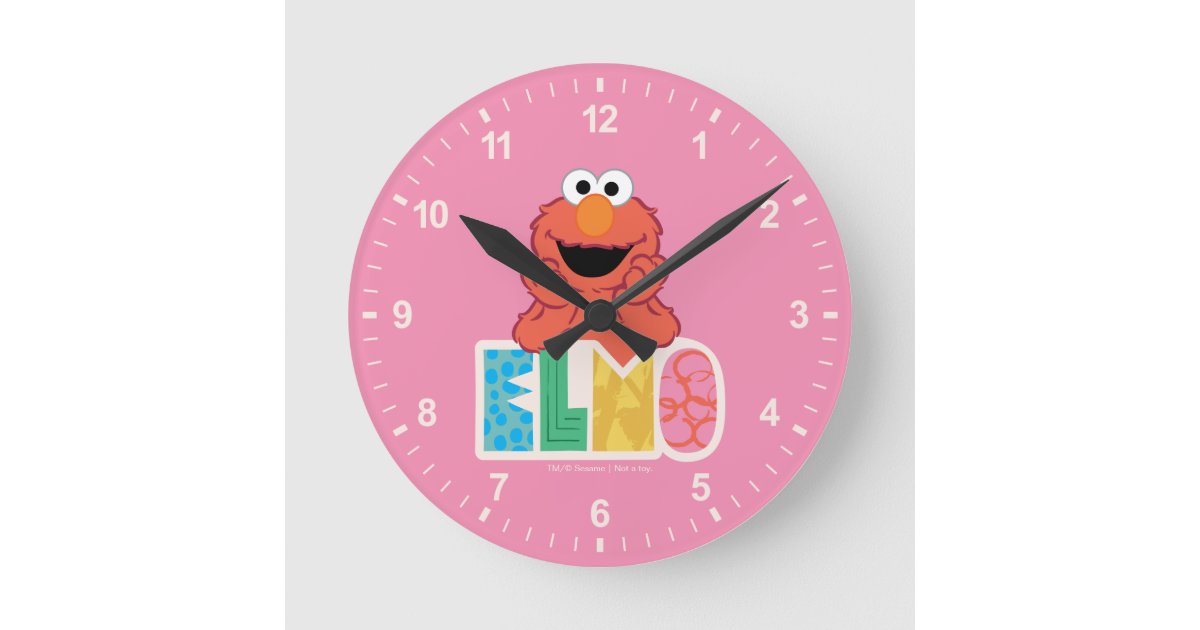 Elmo Cute & Fun Round Clock | Zazzle