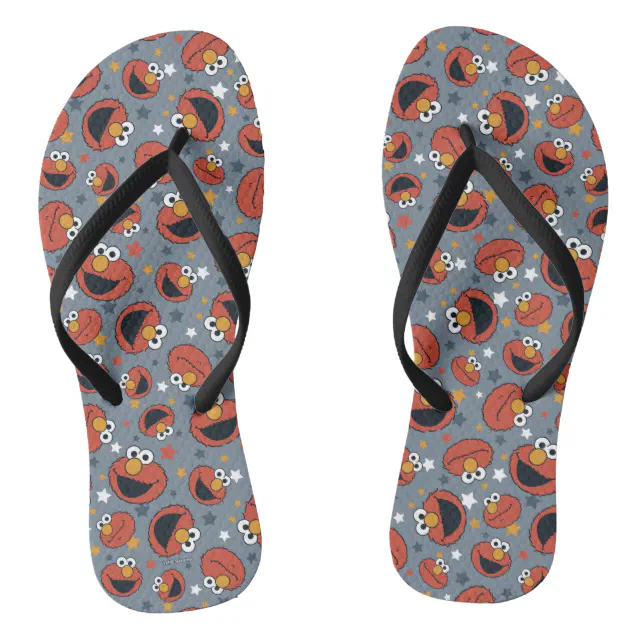 Elmo | Elmo Rules Star Pattern Flip Flops | Zazzle