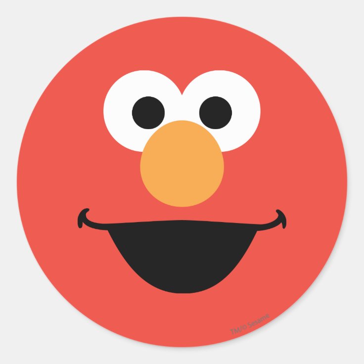 Elmo Face Art Classic Round Sticker | Zazzle