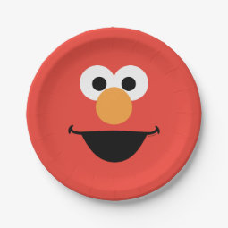 Elmo Face Art Paper Plates | Zazzle