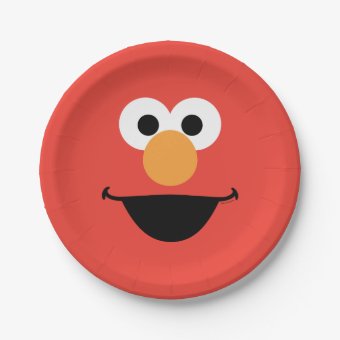 Elmo Face Art Paper Plates | Zazzle