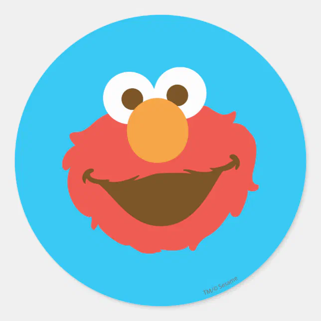 Elmo Face Classic Round Sticker | Zazzle