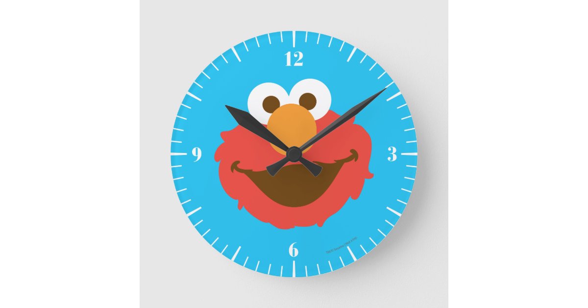 Elmo Face Round Clock | Zazzle