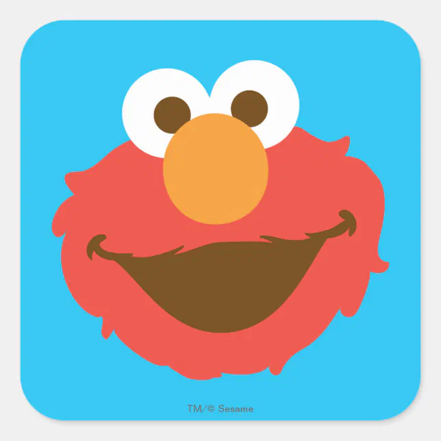 Elmo Face Square Sticker | Zazzle