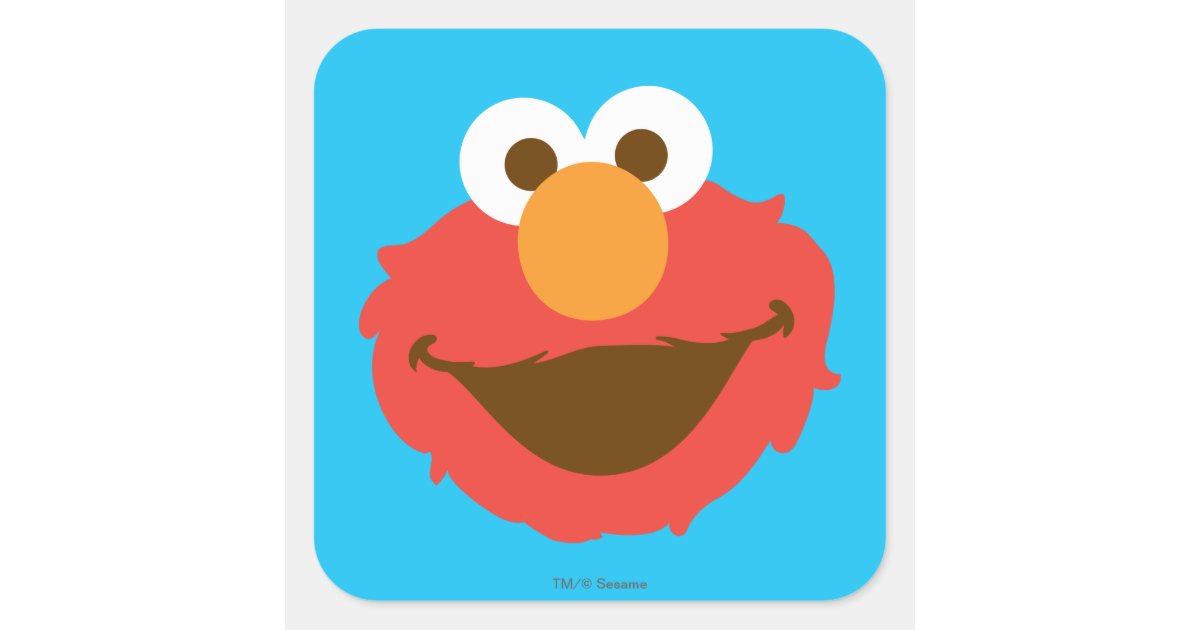 Elmo Face Square Sticker | Zazzle